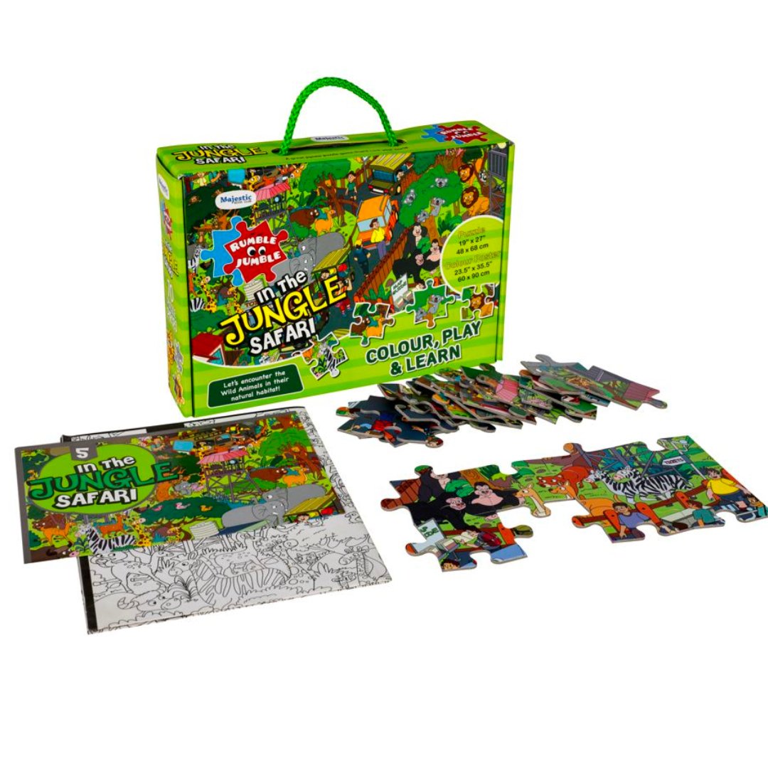 RUMBLE JUMBLE | JUNGLE SAFARI – Fun and Educational 70-Piece Puzzle wi ...