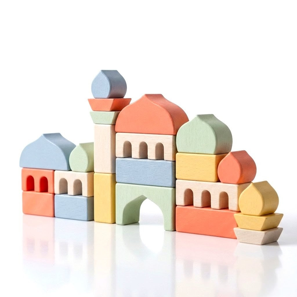 Masjid Blocks – Islamic Montessori Wooden Building Set – Fun Learning Store