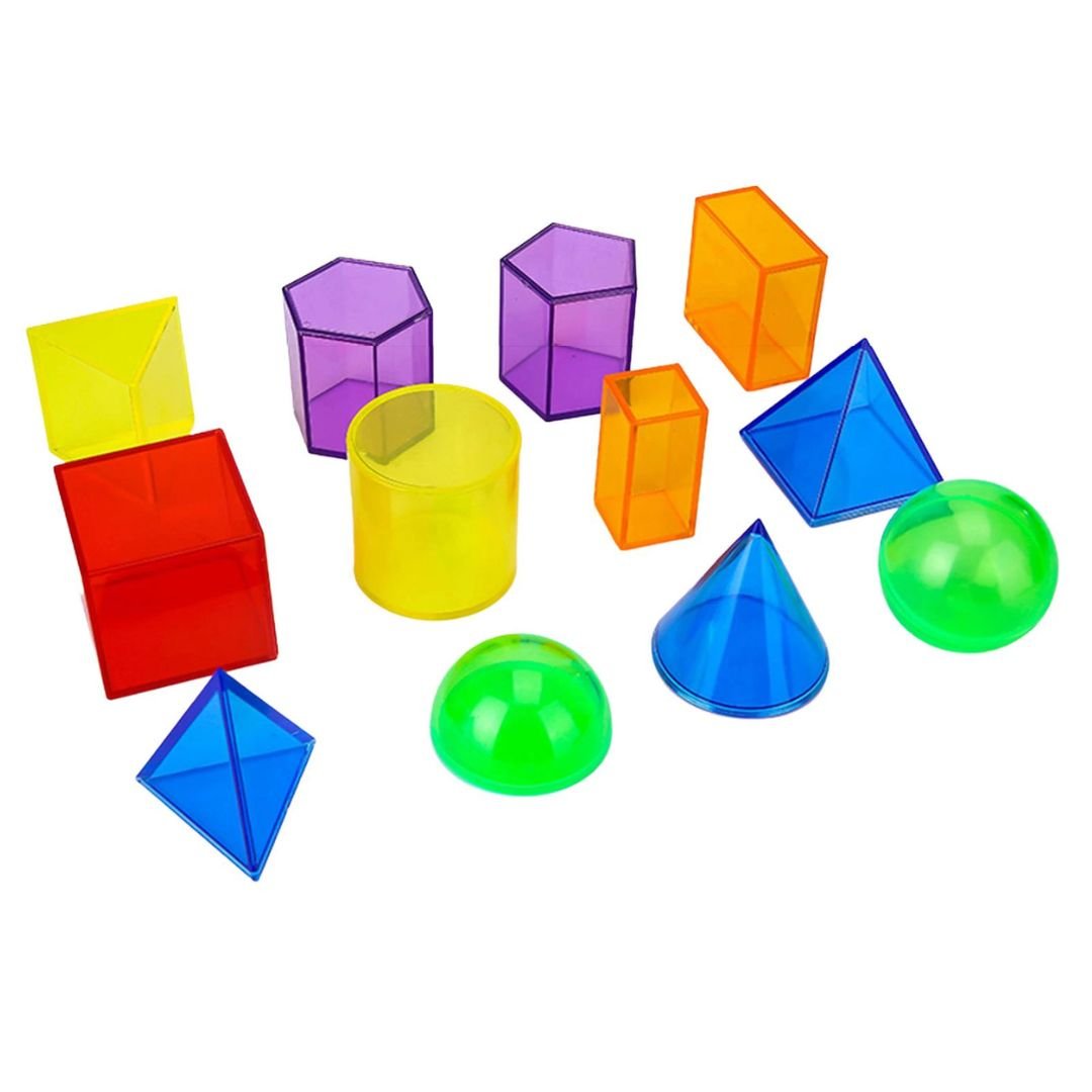 Transparent Geometric Solid Shapes: STEM Learning Aids for Kids-12pcs ...