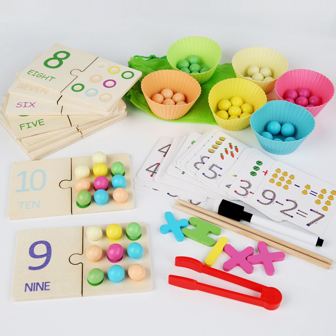 Colorful Counting & Sorting Bead Game – Montessori Toy for Toddlers ...