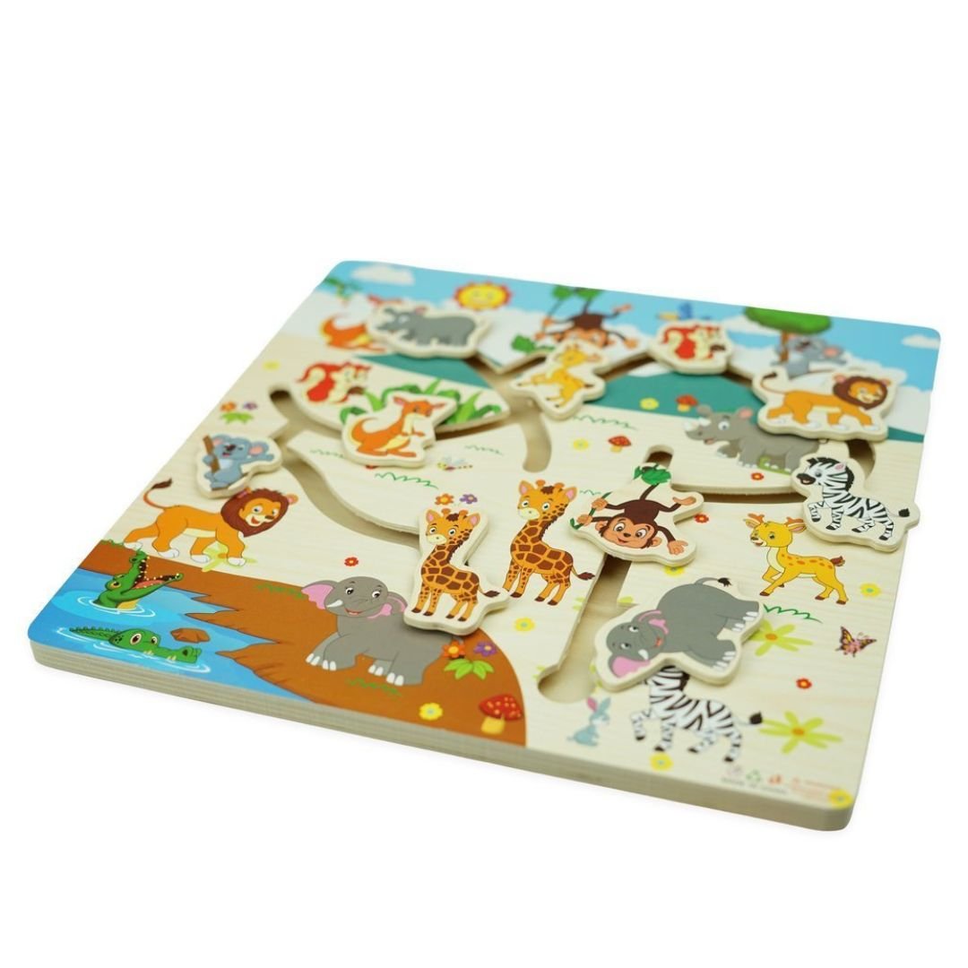 Colorful Wooden Maze with Zoo Animals – Fun Learning Store