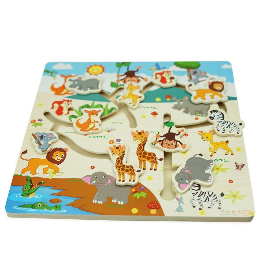 Colorful Wooden Maze with Zoo Animals – Fun Learning Store