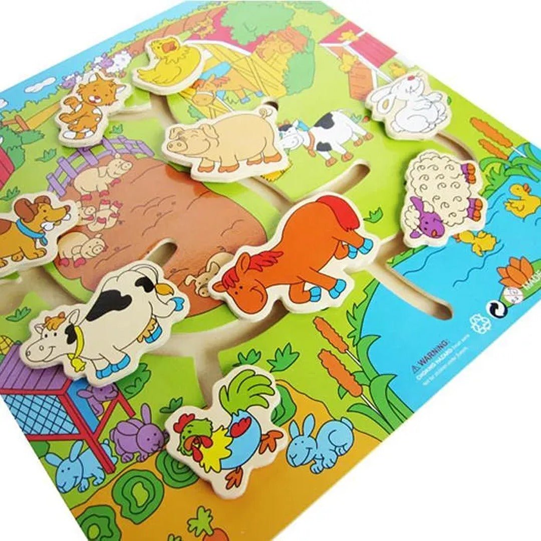 Wooden Farm Maze Puzzle – Interactive 3D Animal Learning Game – Fun ...